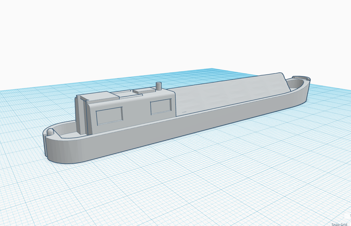 STL: Cargo Barge with Cover - TT:Scenics